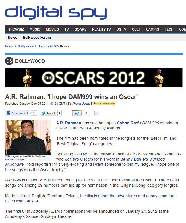 DAM 999 Movie Website - Official